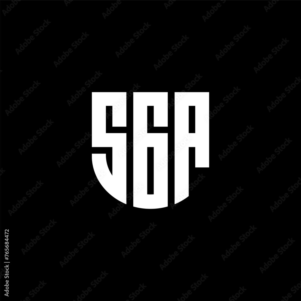 SGA letter logo design with black background in illustrator, cube logo ...