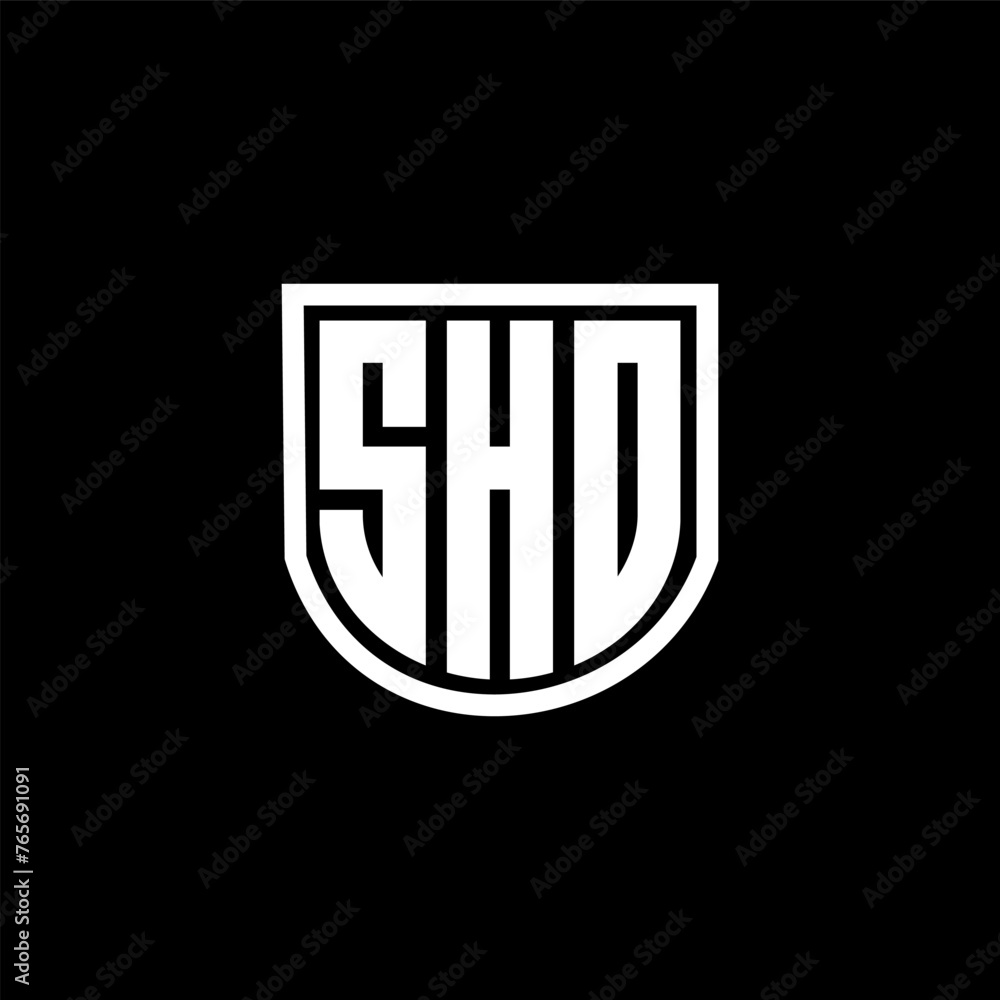 SHD letter logo design with black background in illustrator, cube logo ...