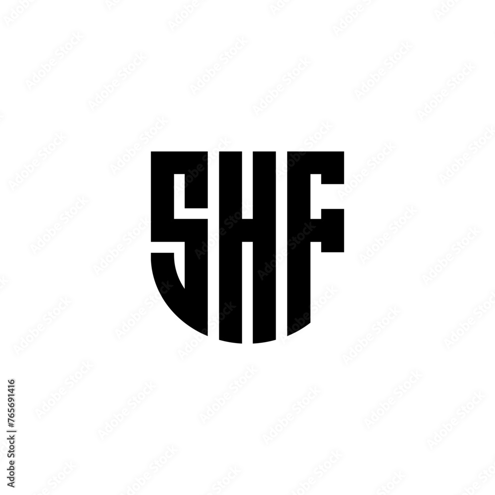 SHF letter logo design with white background in illustrator, cube logo ...