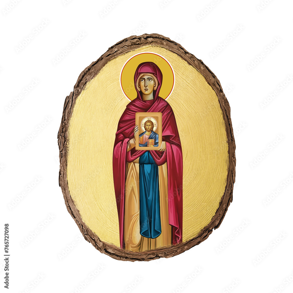 Christian vintage illustration of St. Petka. Saint Parascheva of the ...