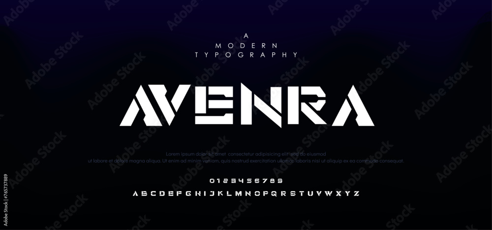 Rounded stencil san serif, alphabet, uppercase letters, typography ...