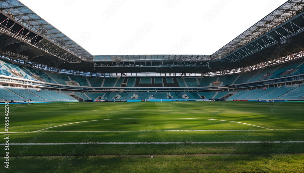 Empty football stadium at daytime on white transparent background Stock ...