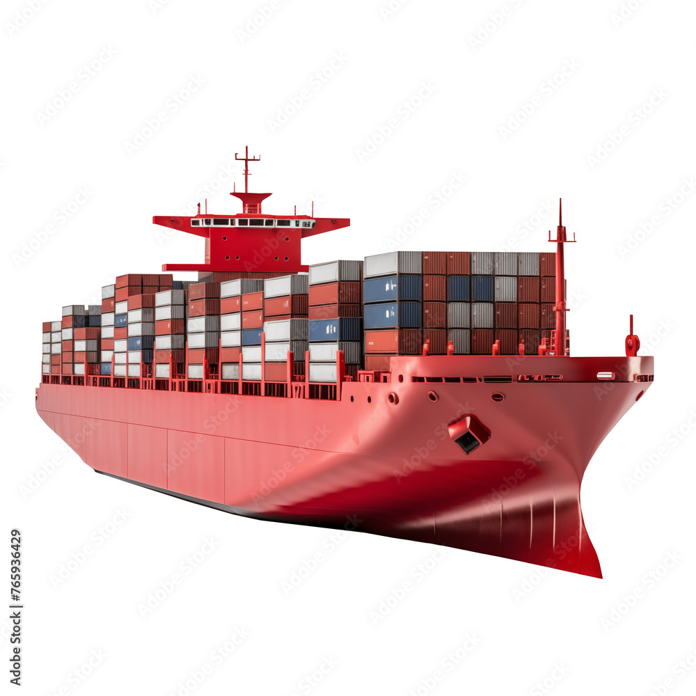 Container cargo ship isolated on transparent background, HD transparent ...