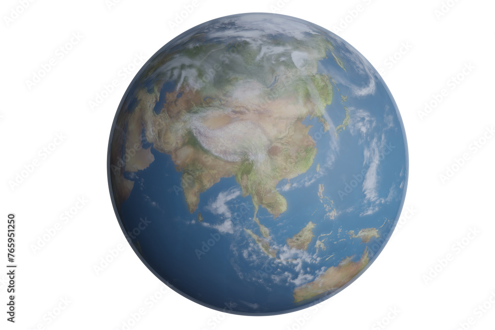 Earth on transparent background_ Asia Stock Photo | Adobe Stock