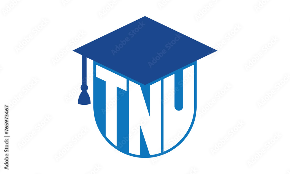TNU initial letter academic logo design vector template. school college ...