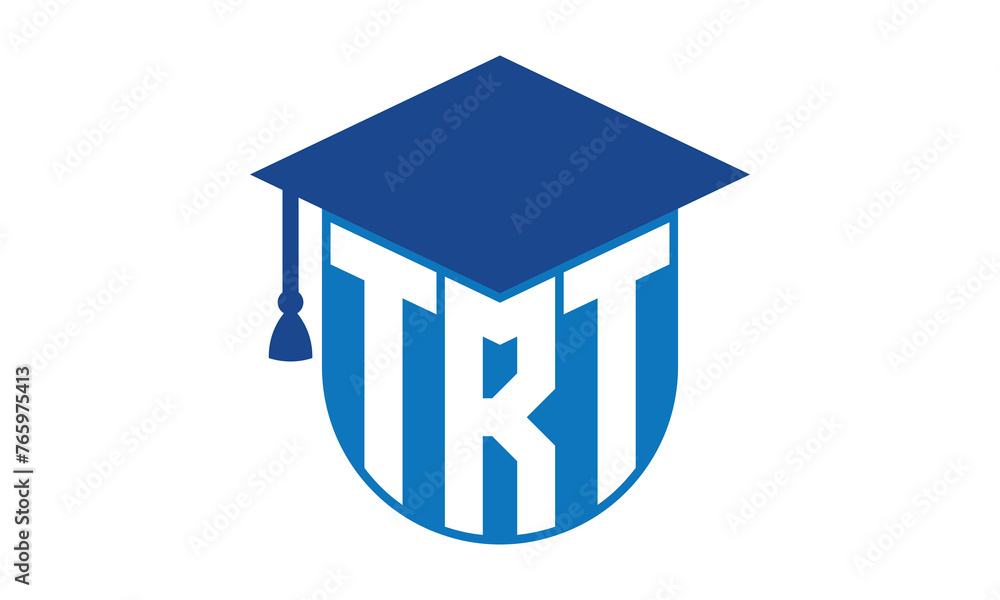 TRT initial letter academic logo design vector template. school college ...