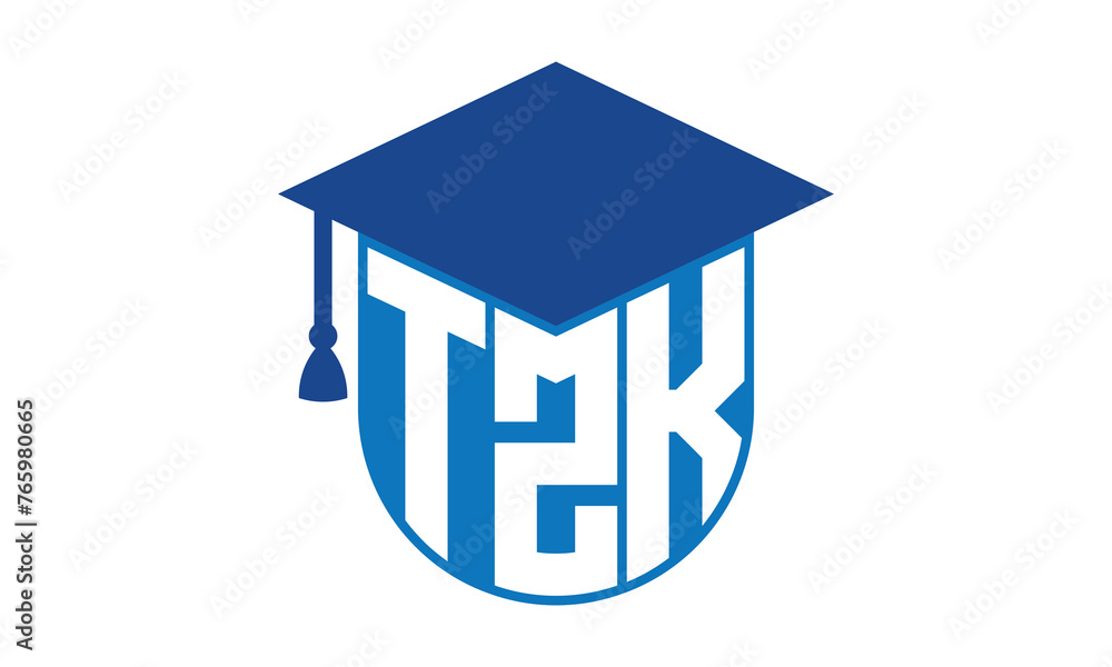 TZK initial letter academic logo design vector template. school college ...