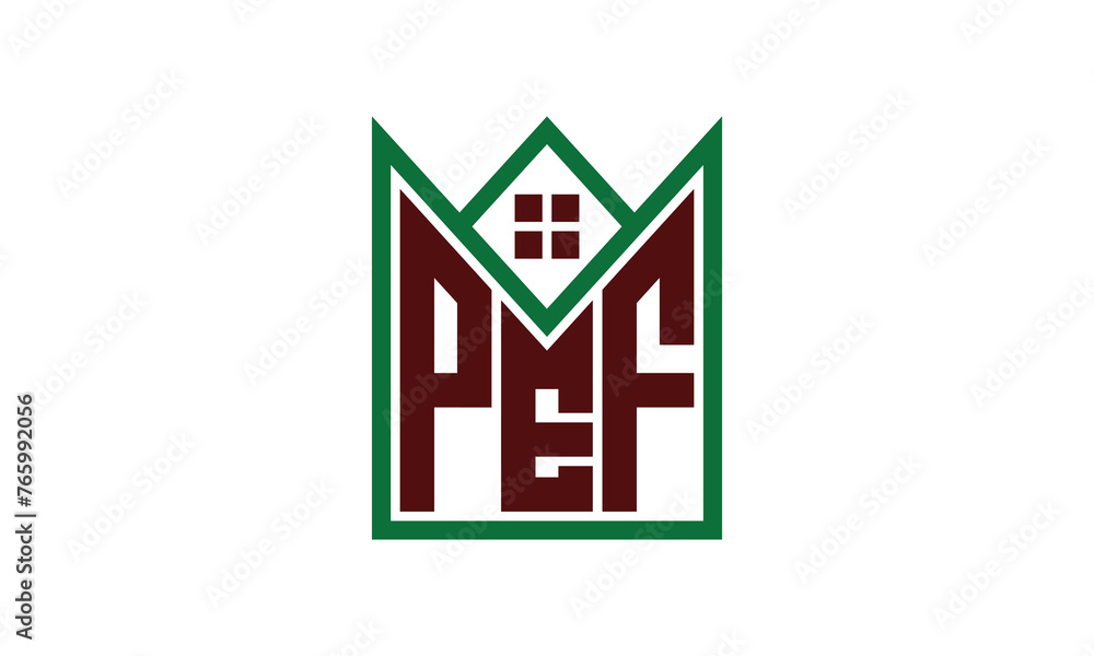 PEF initial letter builders real estate logo design vector ...