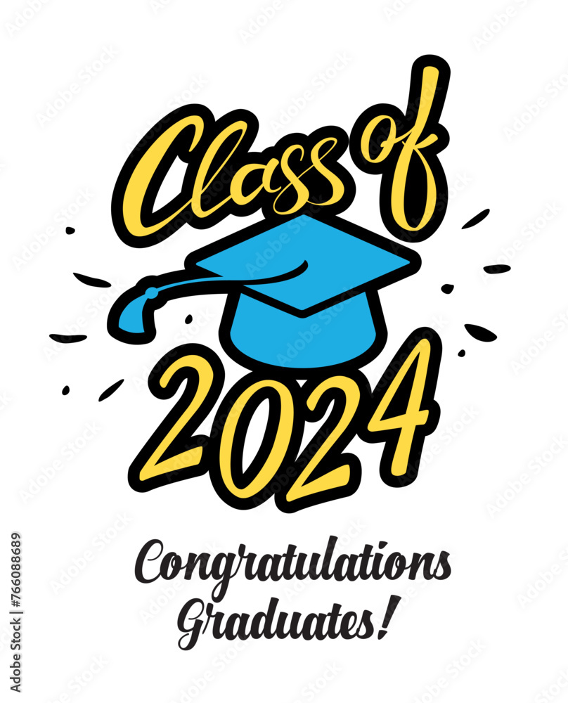 class of 2024 congratulations graduates vector graphic design Stock ...