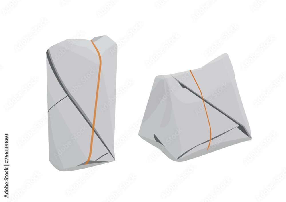 Nasi bungkus or rice wrap. One method for wrapping food using rice ...