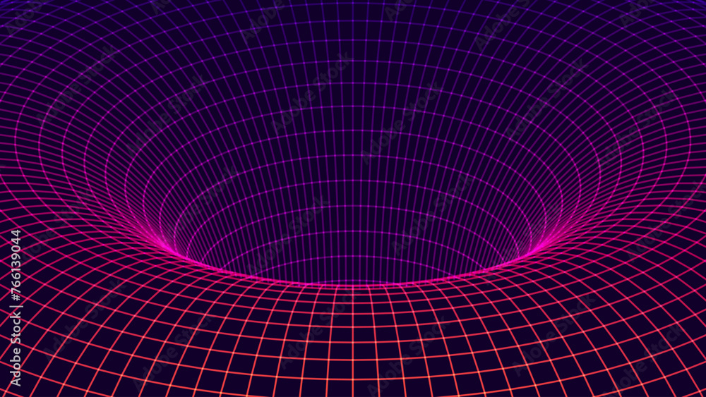 3D Torus Wireframe Background. Electromagnetic Force Field Concept ...