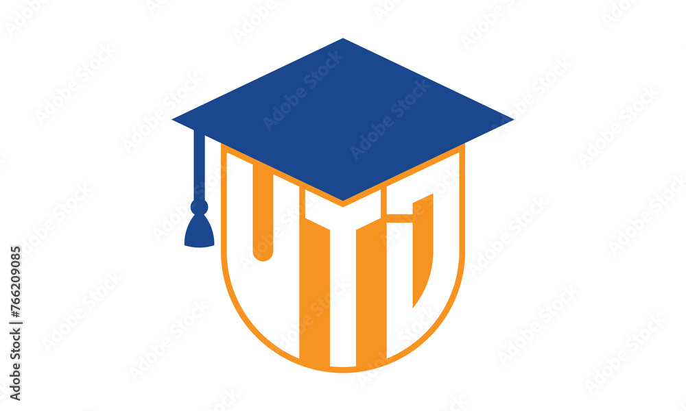 UTD initial letter academic logo design vector template. school college ...