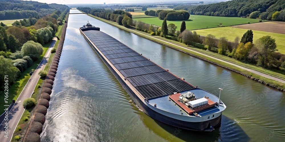 inland waterway ships with solar panels to charge with solar energy ...