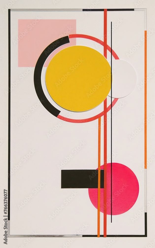 abstract design featuring a modern Bauhaus border around the perimeter ...