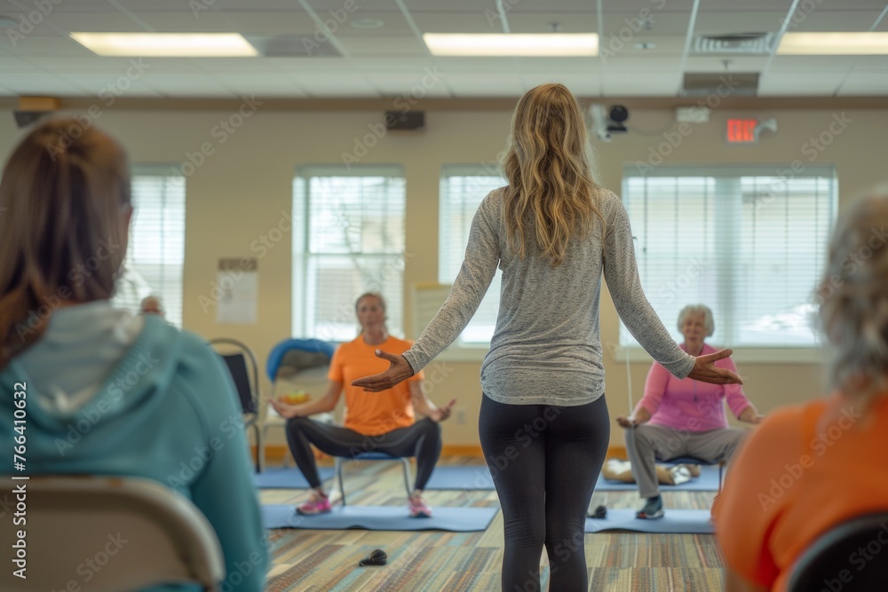 Stock-Foto „Professional Photography of a Personal Trainer Leading a ...