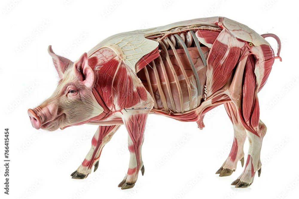 pig anatomy showing body and head Stock Illustration | Adobe Stock