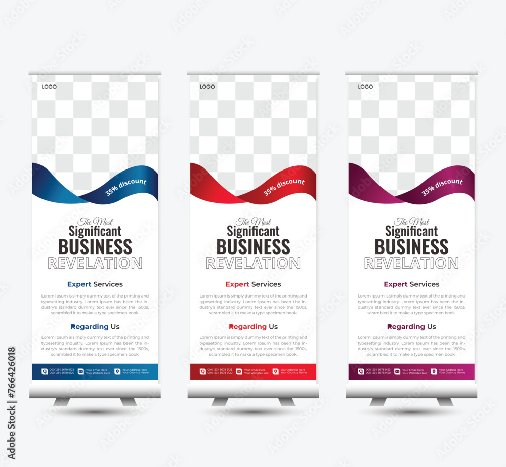 vector modern roll up banner rack card or dl flyer templates for ...