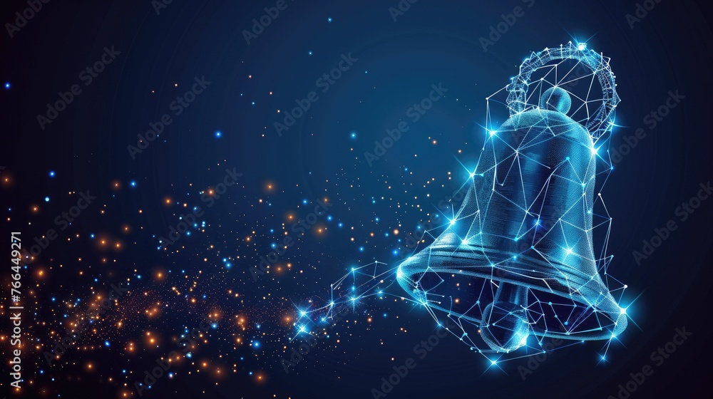 Bell design, low poly style Abstract geometric background Isolated ...