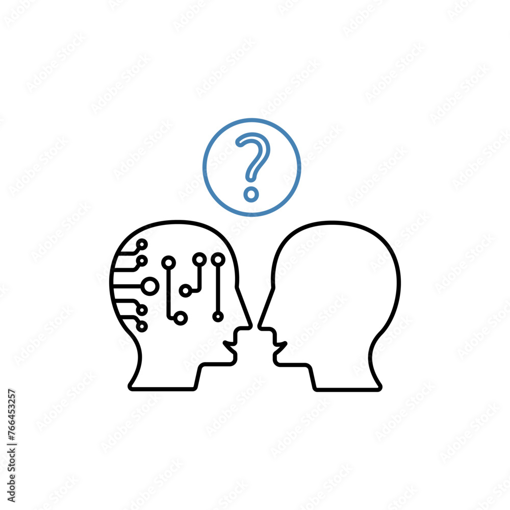 turing test concept line icon. Simple element illustration. turing test ...