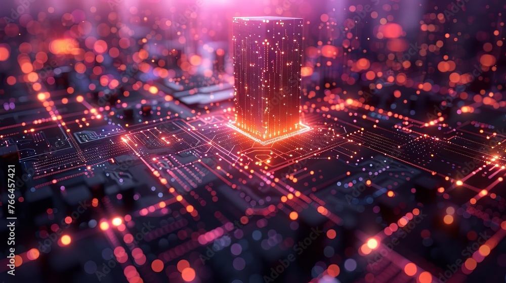 Illustration Stock Isometric vector illustration depicting the concept of quantum computing ...