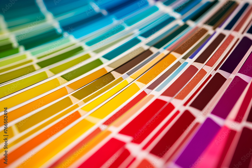 Richly saturated color samples in a detailed, layered layout ...