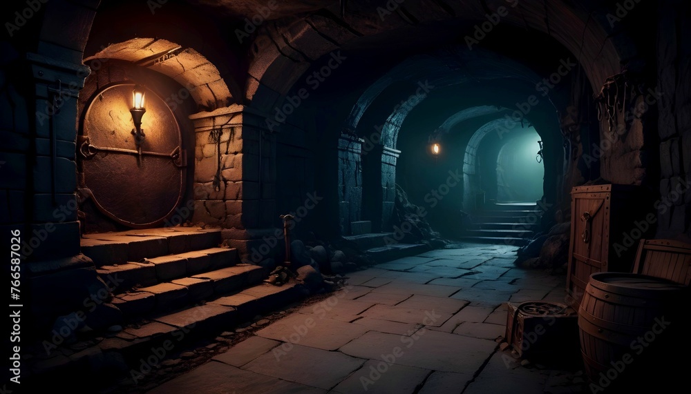 Underground dungeon, fantasy adventure tabletop role play game setting ...