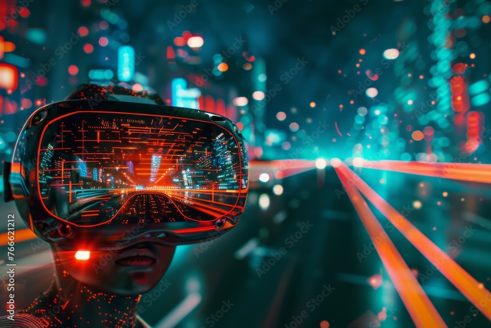 Immersive matrix VR backdrop: a dynamic tech background transporting ...