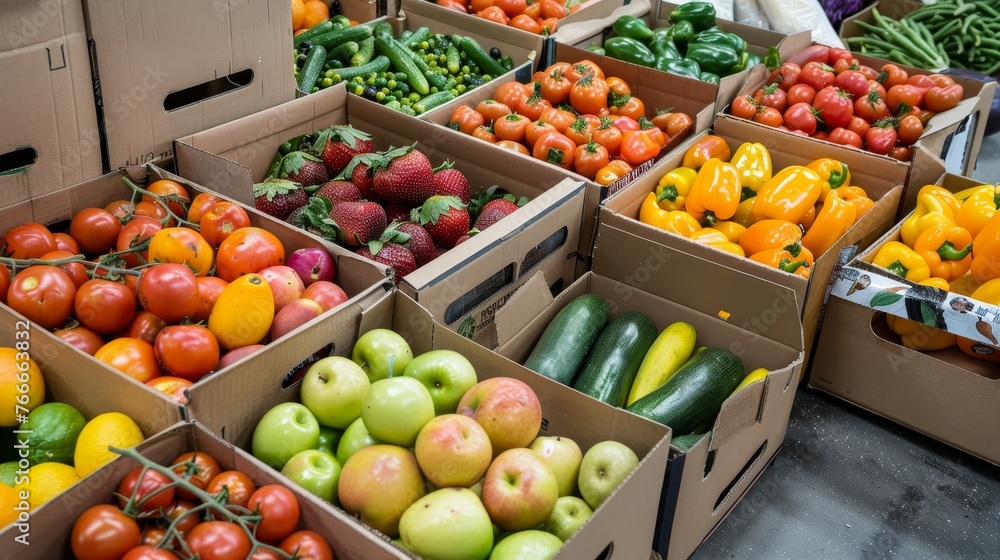 Farm Fresh Produce Boxes Detailed photographs of farm-fresh produce ...