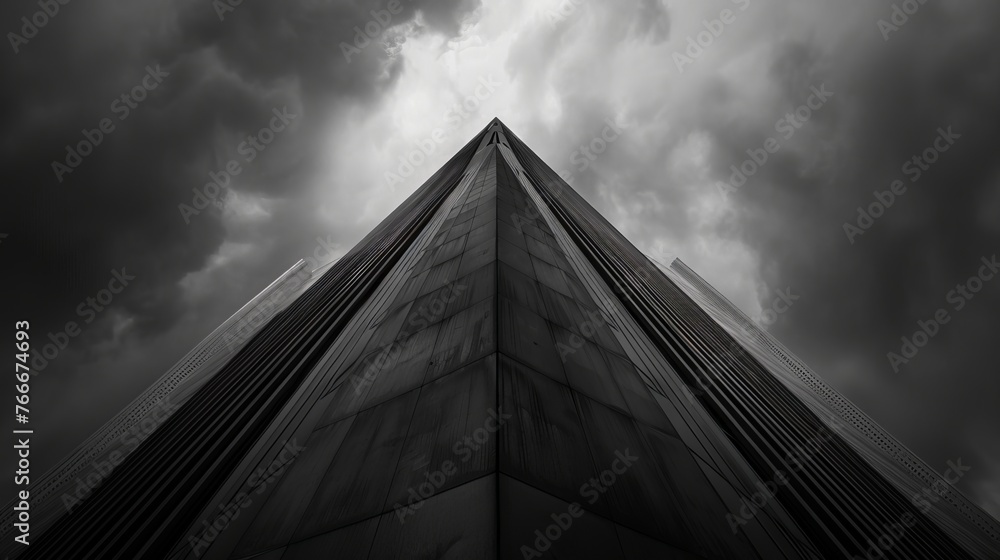 The dramatic angles and lines of a cinema view of a business tower AI ...