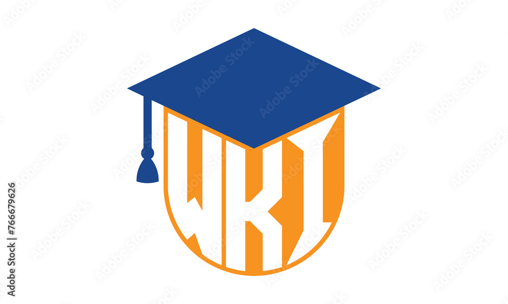 WKI initial letter academic logo design vector template. school college ...