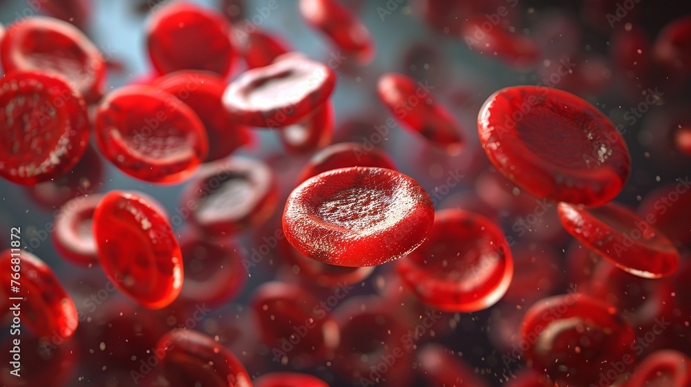 realistic 3d model of red blood cells under electron microscope for ...