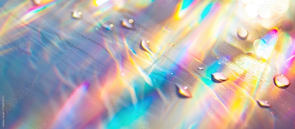 Overlay effect of rainbow light refraction with a blurred texture for ...