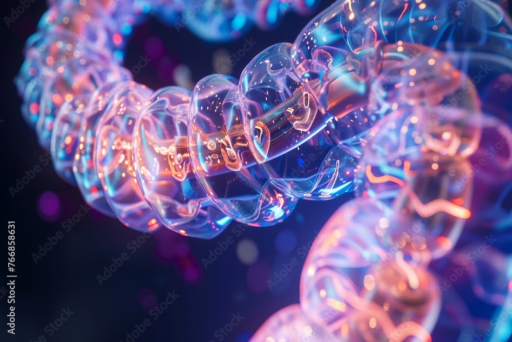 Photo Stock Interactive 3D model of human colon, holographic effect ...