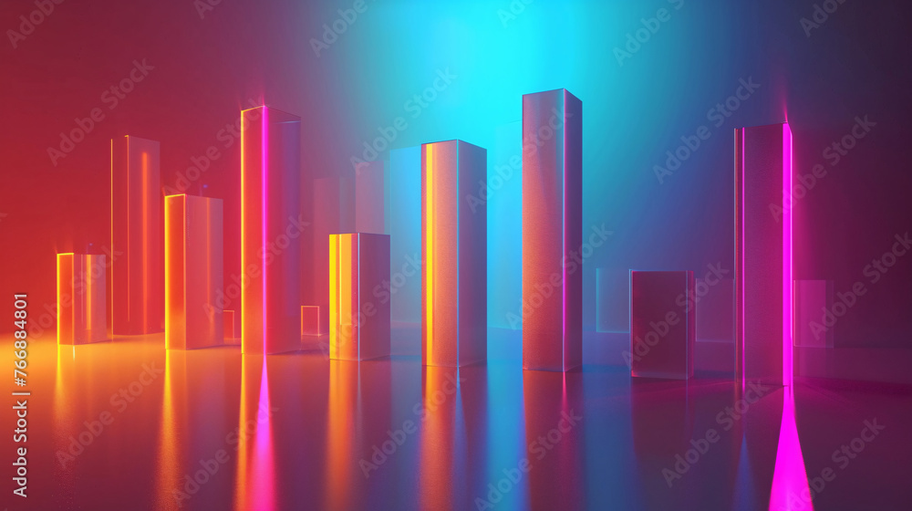 Financial data curve chart, financial technology themed big data ...