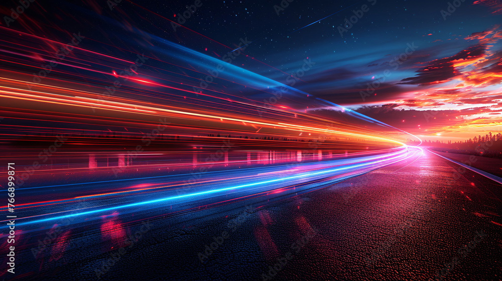 High speed technology concept background, light abstract background ...