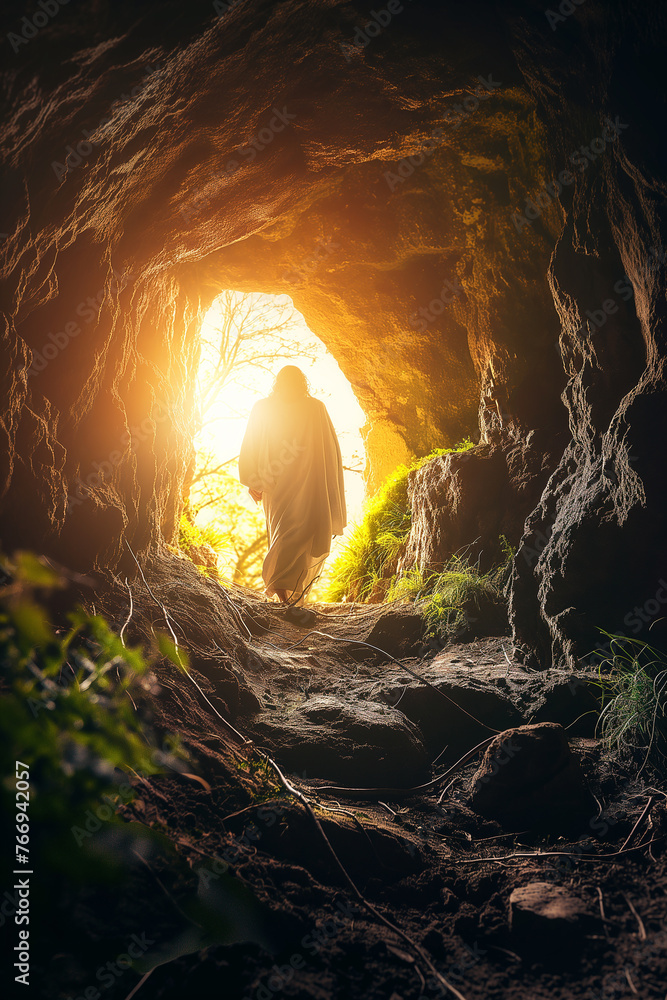 Jesus Christ Resurrection, Christian Easter Background. Crucification ...