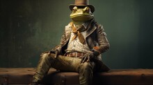 Vintage Anthropomorphic Frog Free Stock Photo - Public Domain Pictures