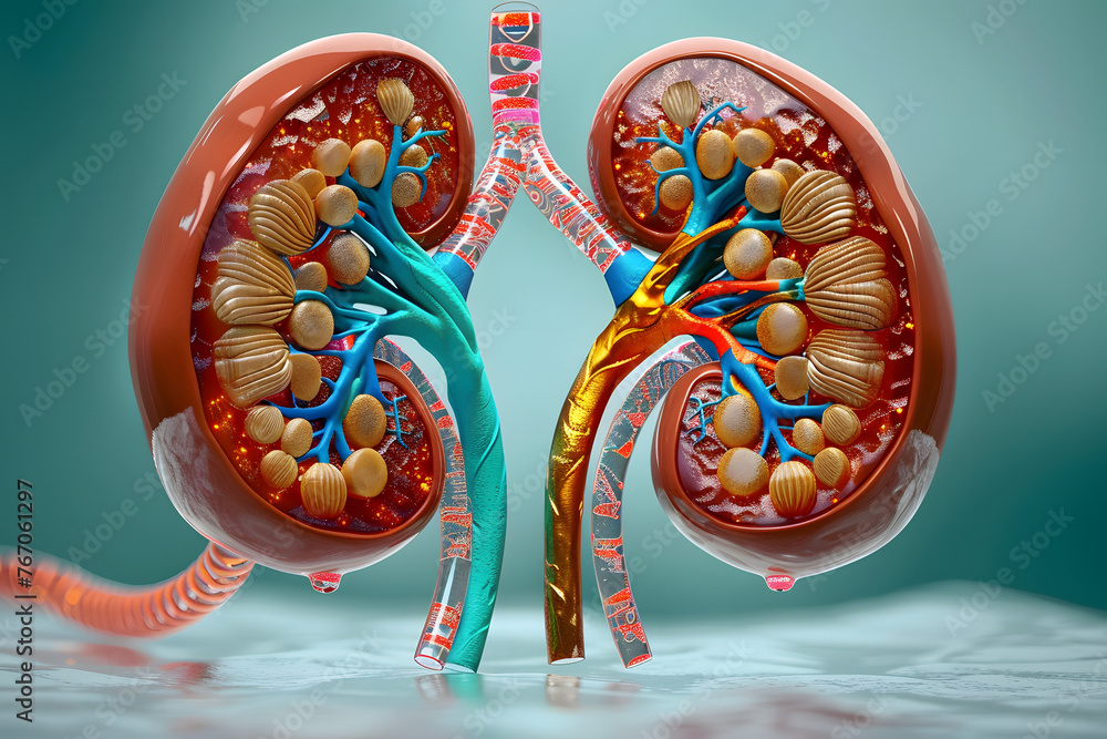 Human kidneys anatomy, structure, physiology, cross-section, Medical ...