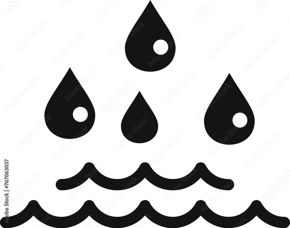 Sea level rise eco problem icon simple vector. Climate change. Global ...