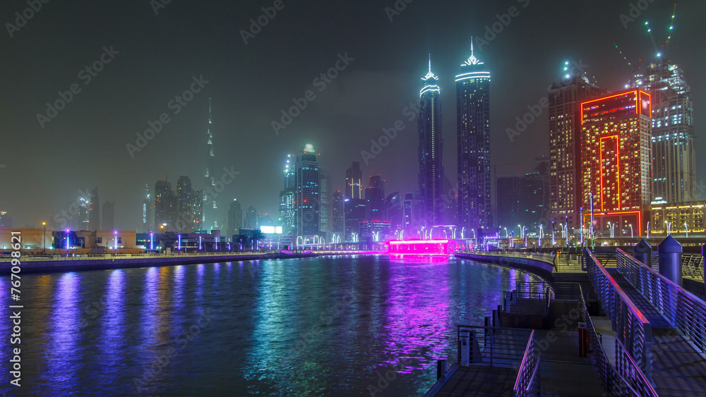 Illuminated Waterfall at the Sheikh Zayed Bridge timelapse, part of the ...