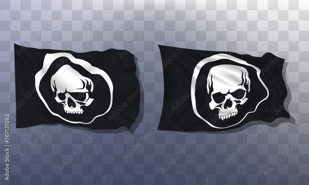 Image vectorielle Stock Jolly roger 3d realistic render. The pirate ...
