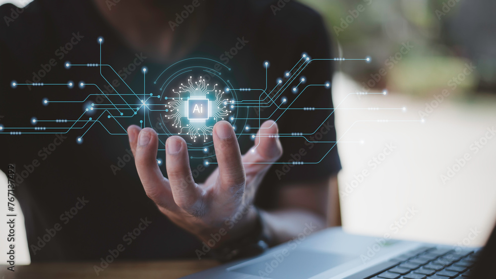 Ai technology, Artificial Intelligence. man using technology smart robot AI, artificial ...