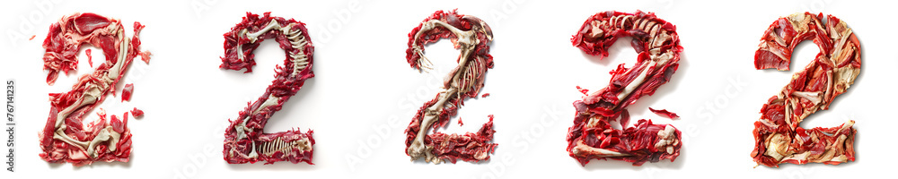 Ilustrace Number Two Horror alphabet and number concept. Halloween ...