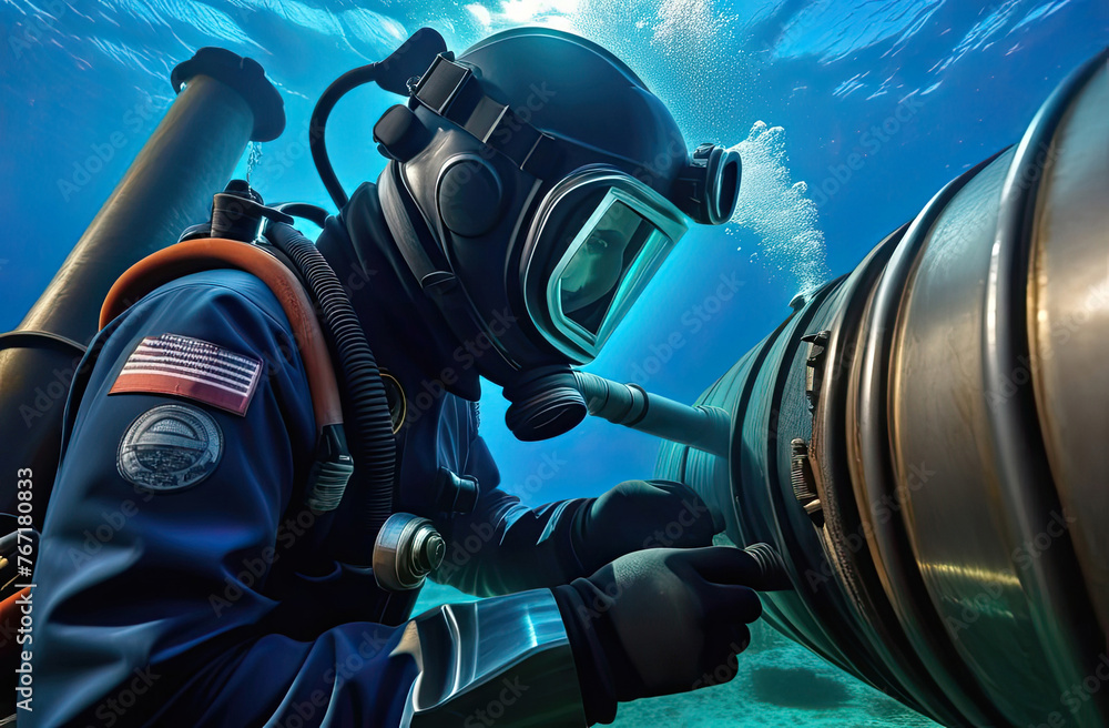 Offshore gas pipeline - a gas pipeline laid along the seabed at great ...