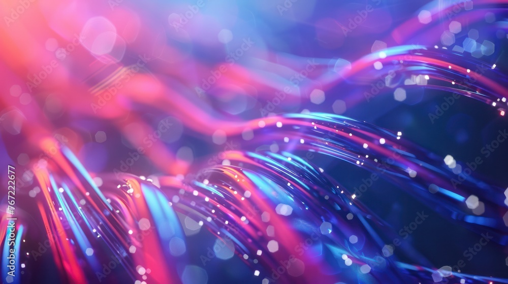 colored electric cables and led. optical fiber, intense colors, Stock ...