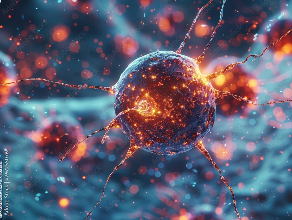 Scientific breakthrough in cancer treatment, visualization of targeted ...