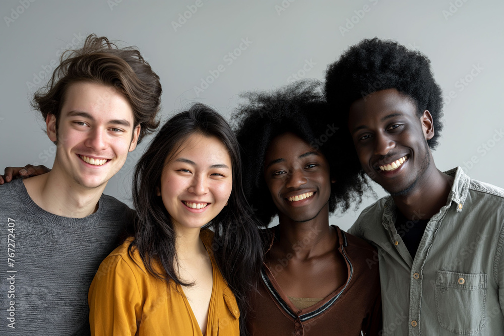 Group of positive handsome very different people, students, managers ...