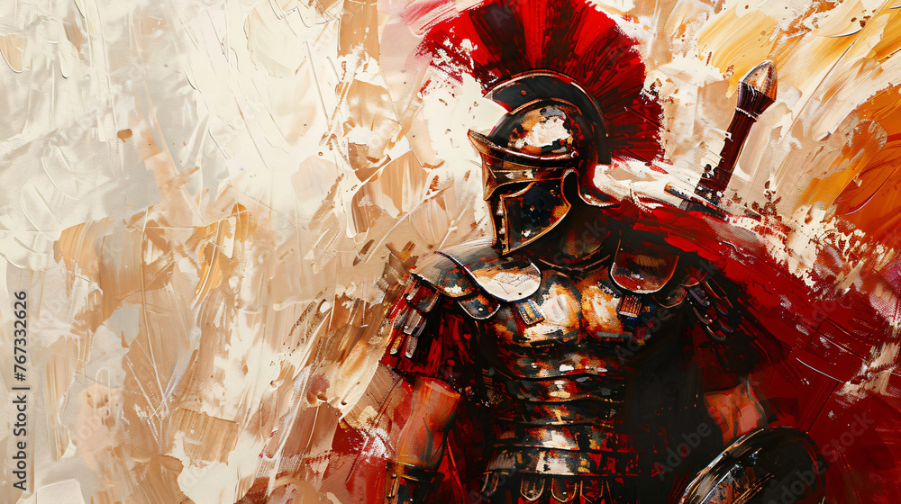 painting of a Roman centurion leading his legionaries into the heart of ...