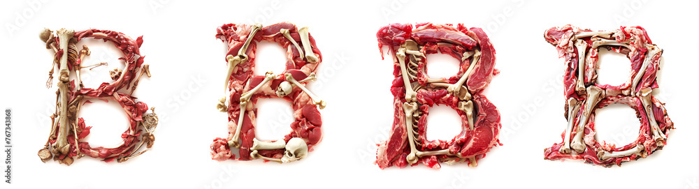 Letter B Horror alphabet and number concept. Halloween isolated text ...