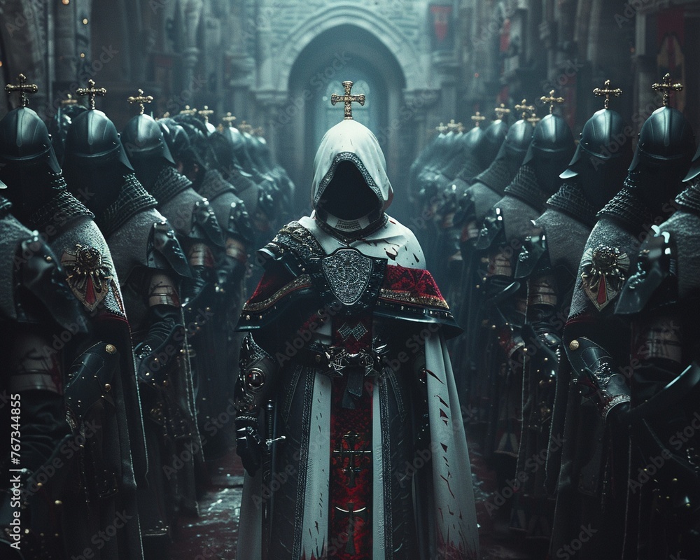 Templars participating in a surreal reenactment of ancient rituals ...